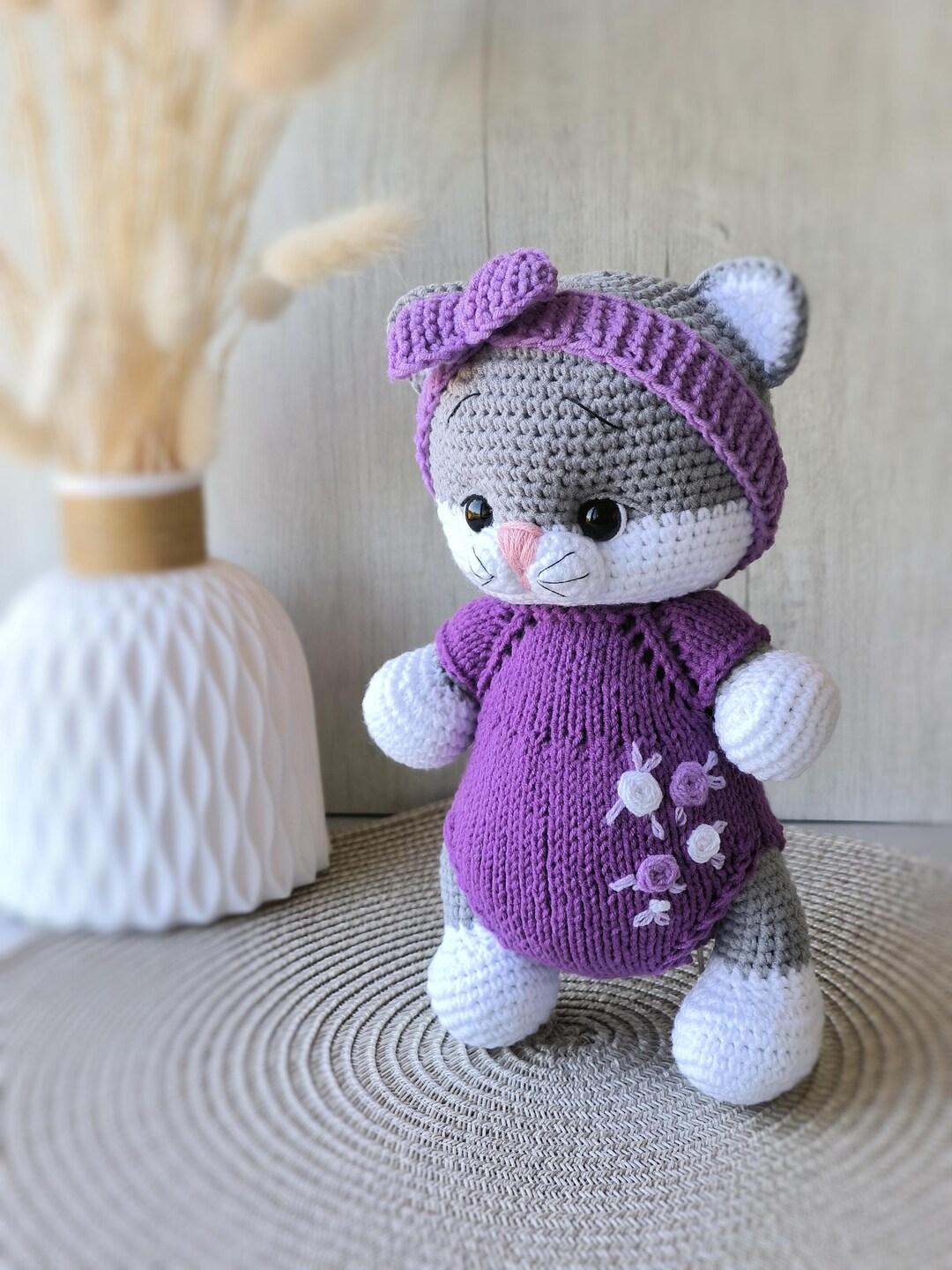 Amigurumi Kitten Baptism Baby Gift, Cat Crochet Toy, Christening ...