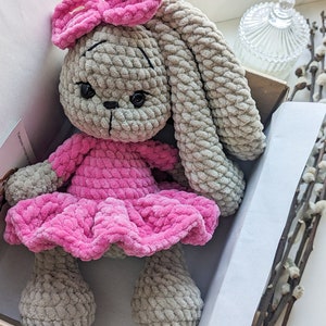 Plush Ballerina Bunny, Crochet Bunny Doll, Preemie Baby Gift, Crochet ...