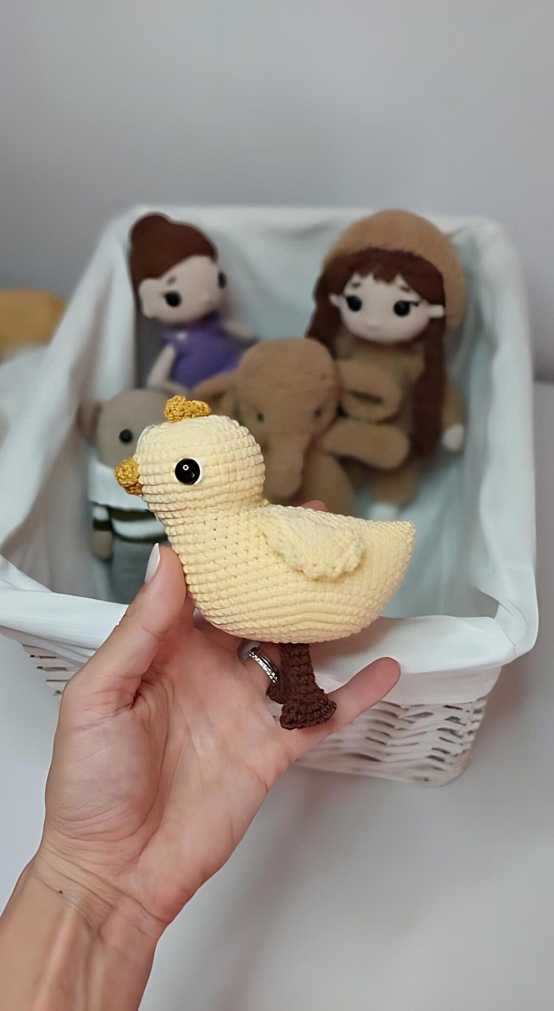 Tiny Crochet Chick, Handmade Chicken Toy, Hen Amigurumi, Chicken ...