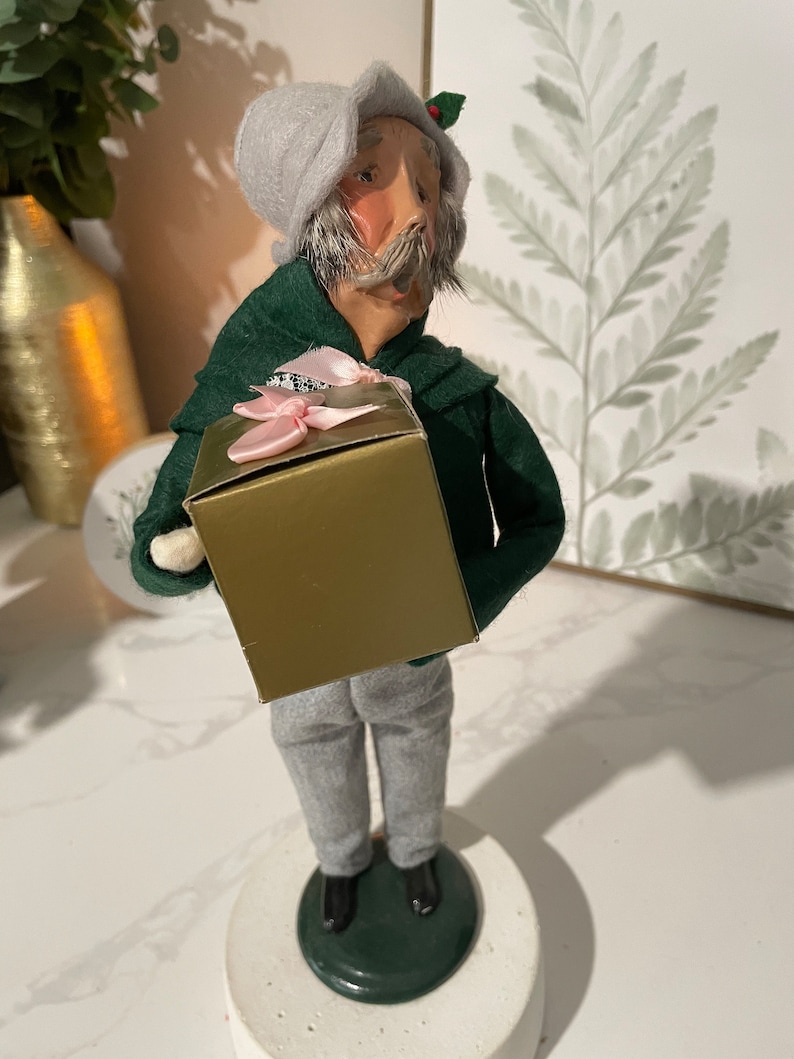 Byers Choice the Carolers Man With Gold Box - Etsy