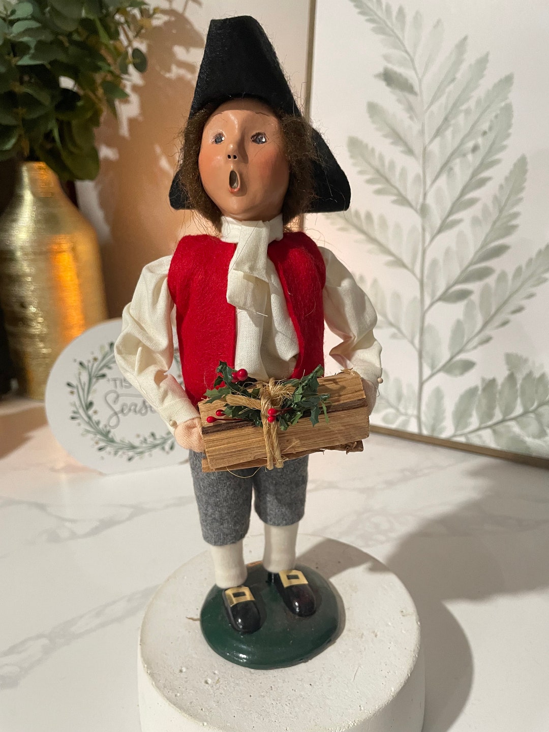 Byers Choice the Carolers - Williamsburg - Boy With Logs - Etsy