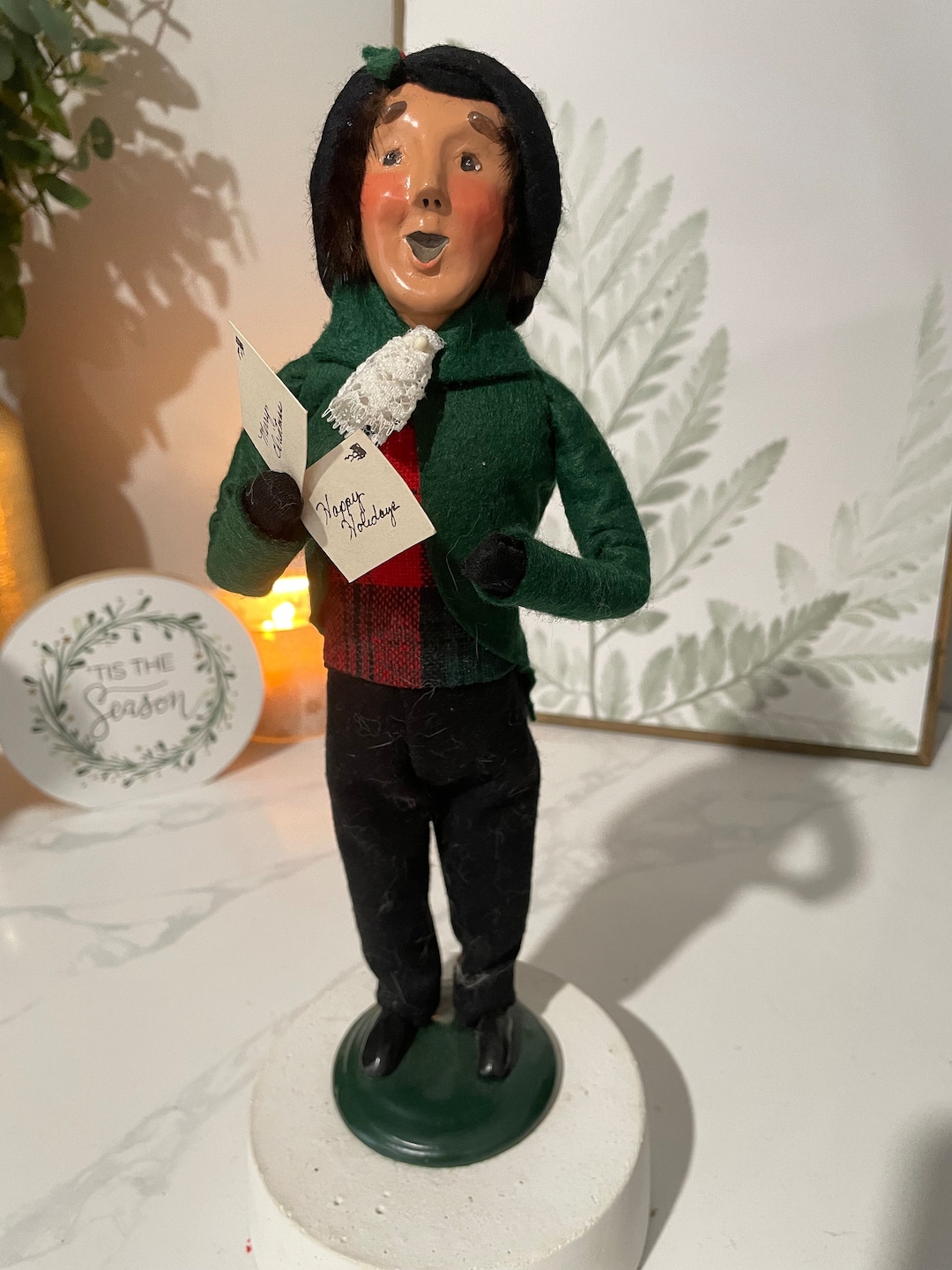 Byers Choice the Carolers - Man in Green Coat - Etsy