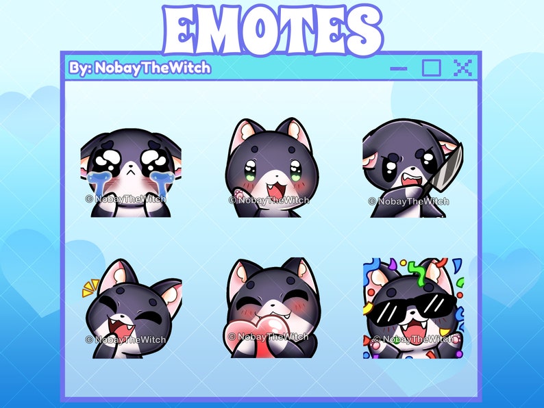 Chibi Tuxedo Cat Twitch Discord Emotes - Etsy