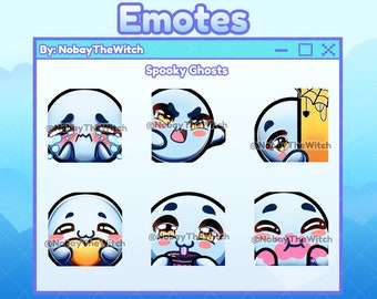 Spooky Halloween Pink Chibi Ghost Twitch Discord Emotes - Etsy