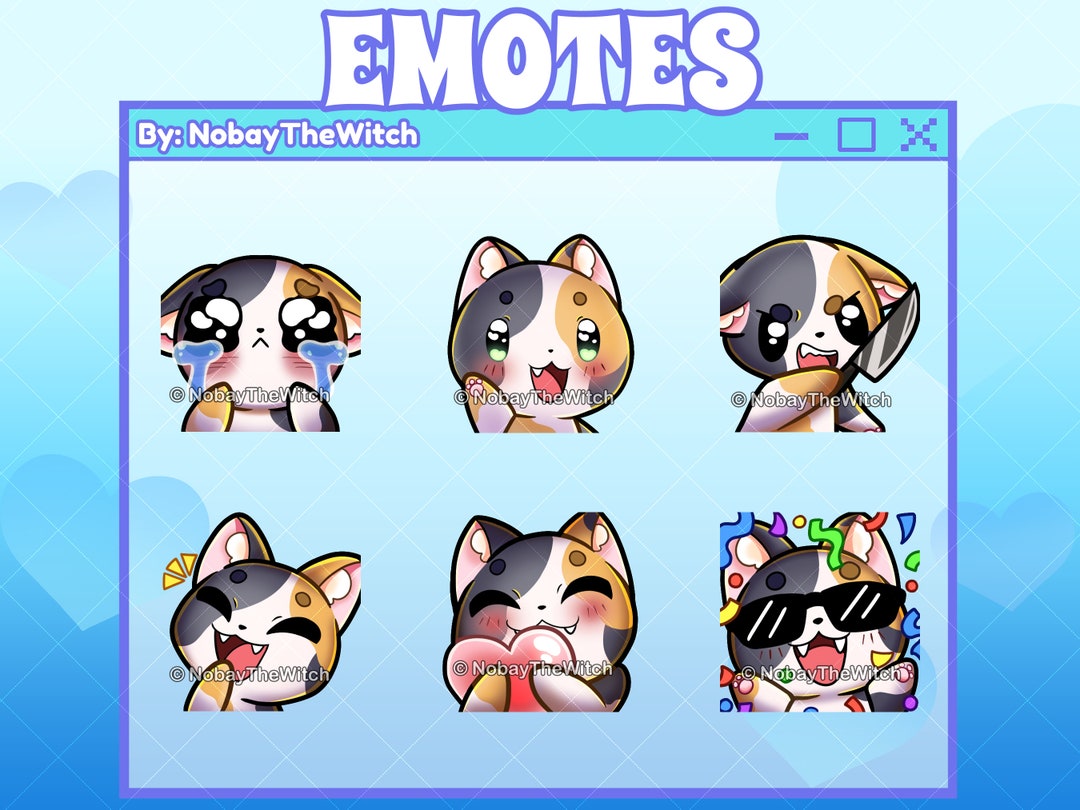 Chibi Calico Cat Twitch Discord Emotes - Etsy