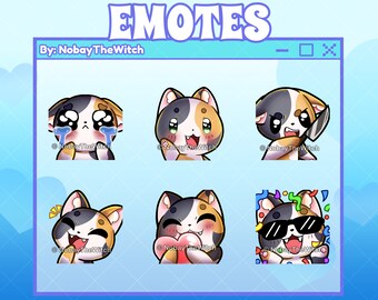 Calico Cat Emotes - Twitch - Discord - Youtube - Kawaii - Chibi - Cute ...