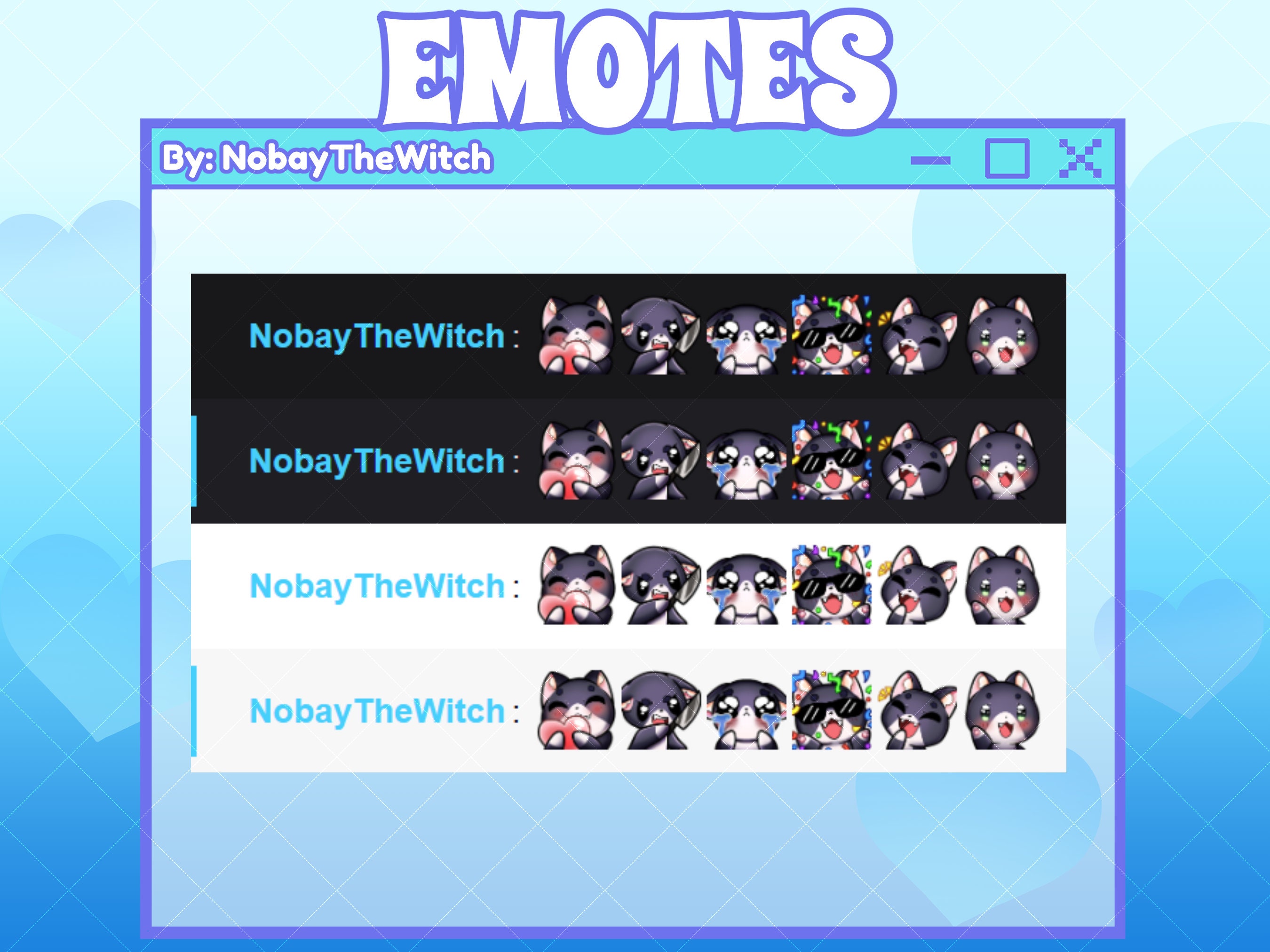 Chibi Tuxedo Cat Twitch Discord Emotes - Etsy