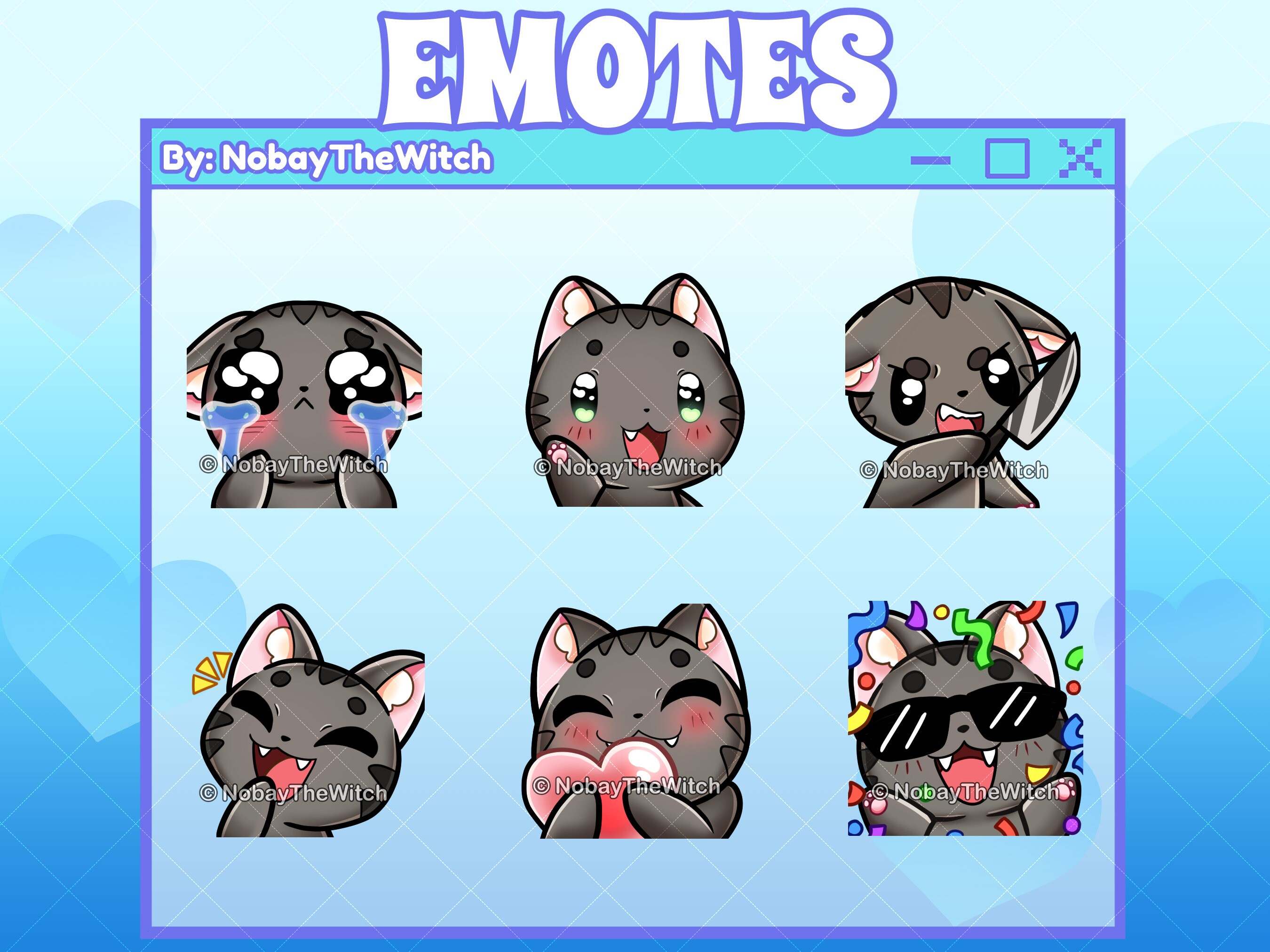 Chibi Tabby Cat Twitch Discord Emotes - Etsy