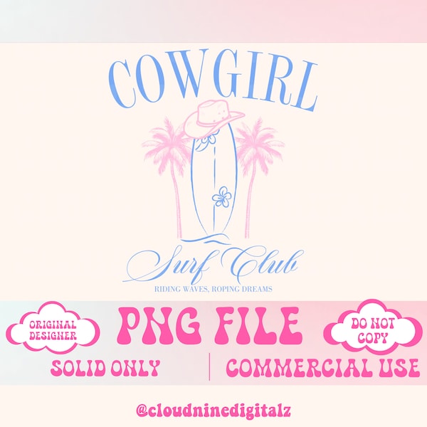 Cowgirl Surf Club Png - Etsy