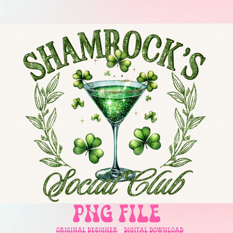 Shamrock's Cocktail Club Png,st. Patrick’s Day Png Designs,retro St ...