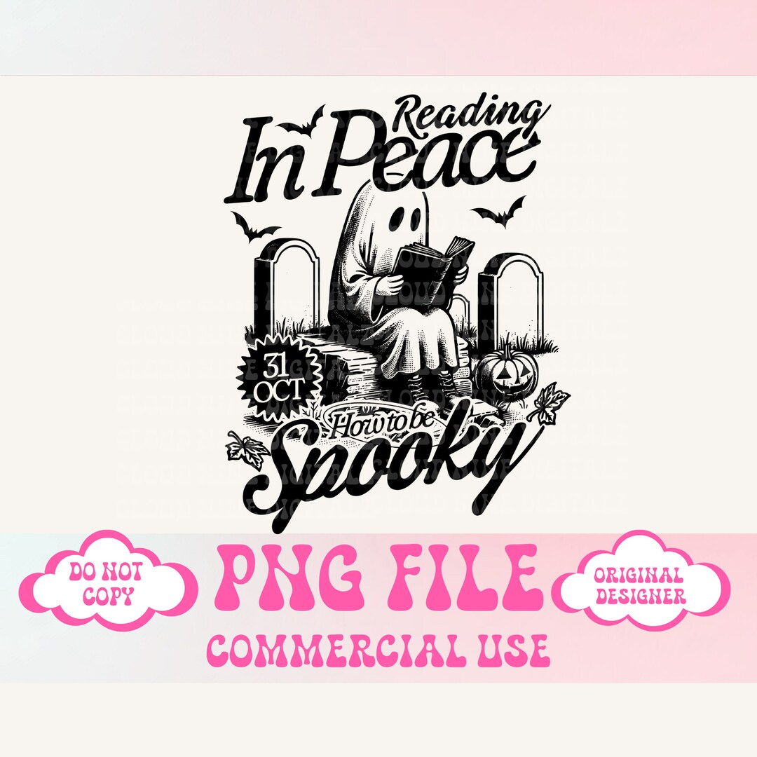 Funny Book Lover Halloween PNG, Cute Ghost Book Nerd, Ghost Halloween ...