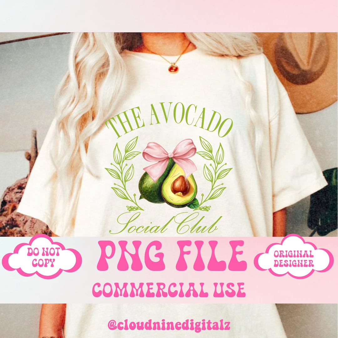 Avocado Social Club Png,avocado Png,coquette Png,cherry Png,pink Bow ...