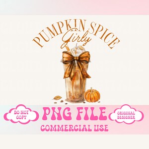 Pumpkin Spice Png,fall Png,fall Floral Png,trendy Fall Design,fall Design,pumpkin Spice Girly ...