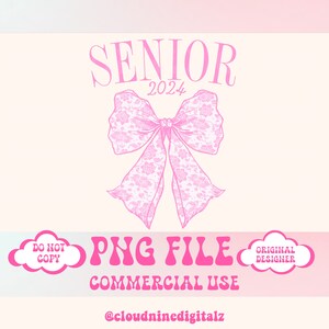 Coquette,senior 2024 Png,pink Bow Png,senior 2024 Png,class of 2024 Png ...