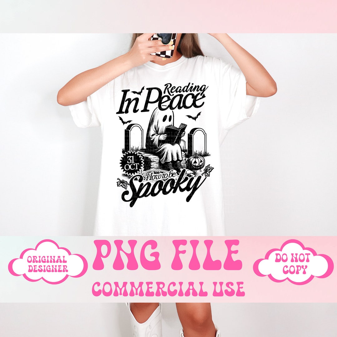 Funny Book Lover Halloween PNG, Cute Ghost Book Nerd, Ghost Halloween ...