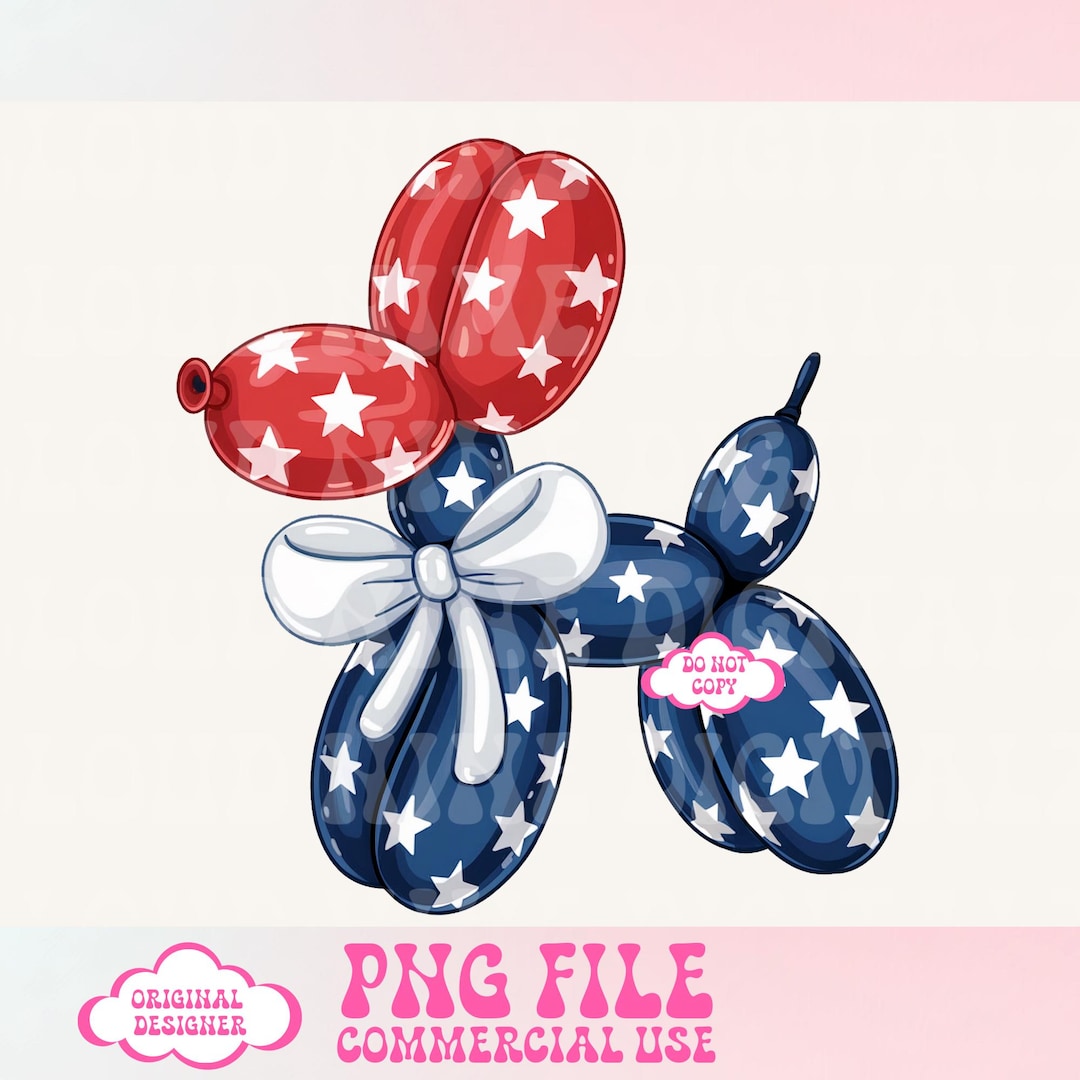 Coquette 4th of July Png,4th Balloon Dog,america Png,american Girly Png ...