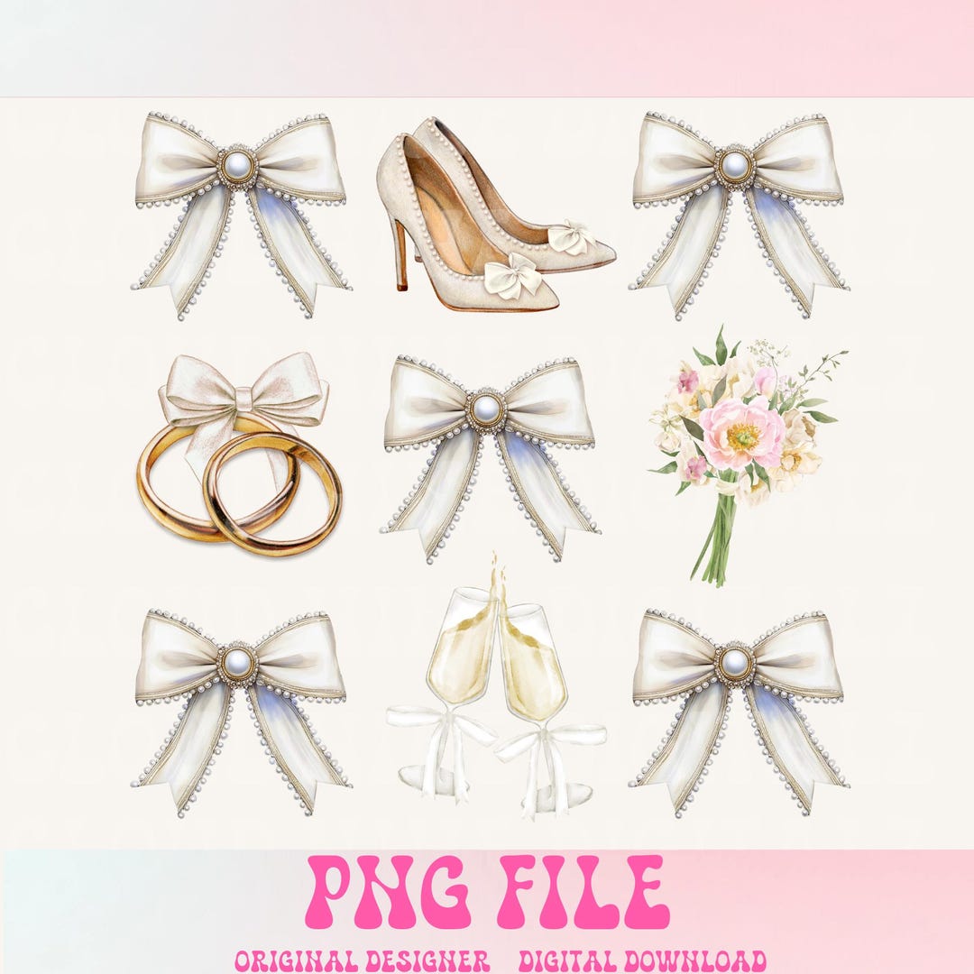 Bridal Bow Png,coquette Bridal Bow,bride Png,bachelorette Design ...