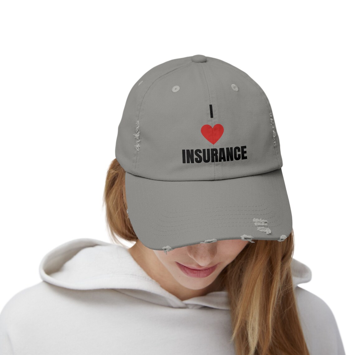 I Love Insurance Unisex Distressed Cap - Etsy