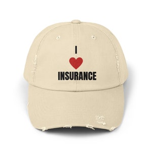 I Love Insurance Unisex Distressed Cap - Etsy