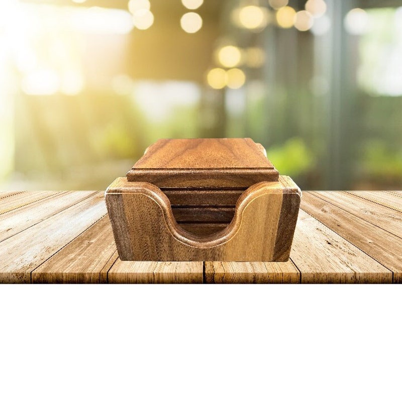 Wood Coaster Holder - Etsy
