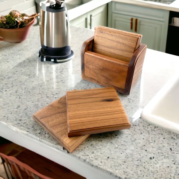Wood Coaster Holder - Etsy