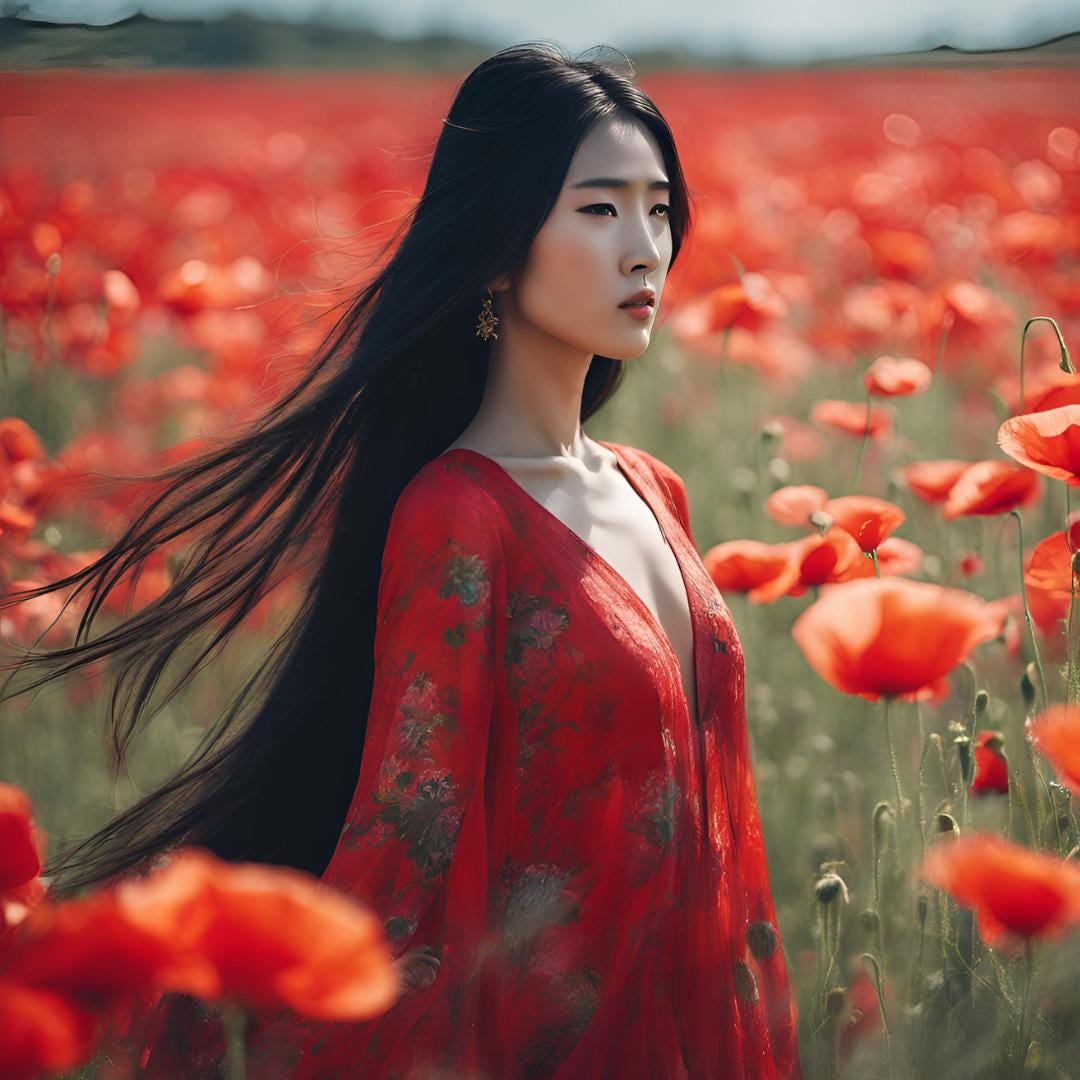 Chinese Red Poppy Fairy - Etsy