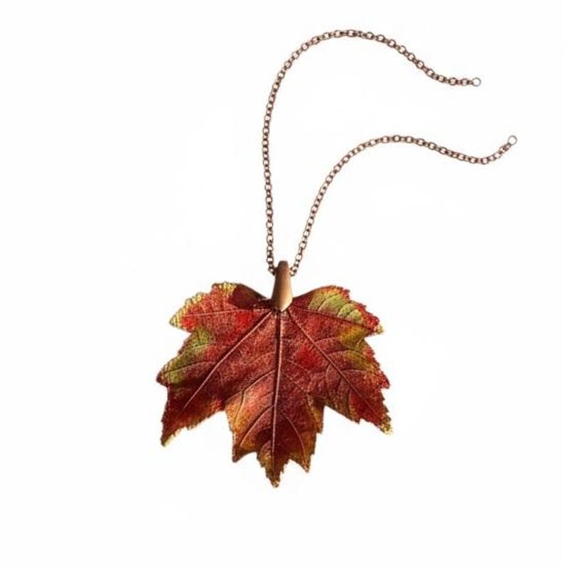 Electroformed Copper Maple Leaf Pendant – Botanical Necklace - Etsy