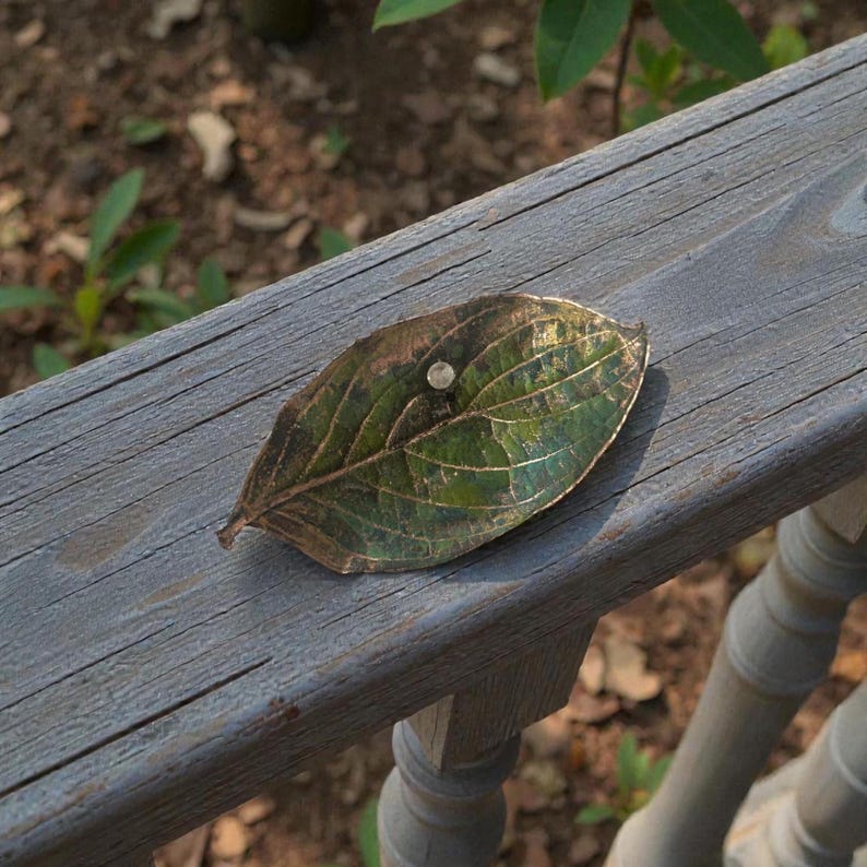 Electroformed Copper Dogwood Leaf Hair Clip: Green Patina, Nature ...