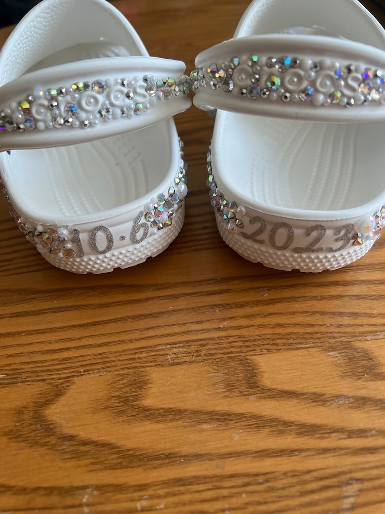 Luxury Personalized Wedding Crocs Bedazzled, Dated, Gorgeous Shoes ...