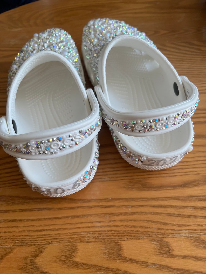 Luxury Personalized Wedding Crocs Bedazzled, Dated, Gorgeous Shoes ...
