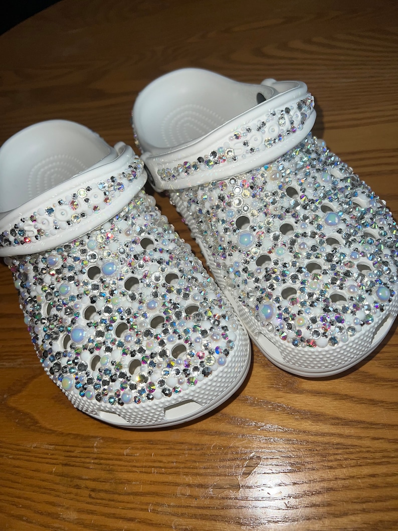 Luxury Personalized Wedding Crocs Bedazzled, Dated, Gorgeous Shoes ...