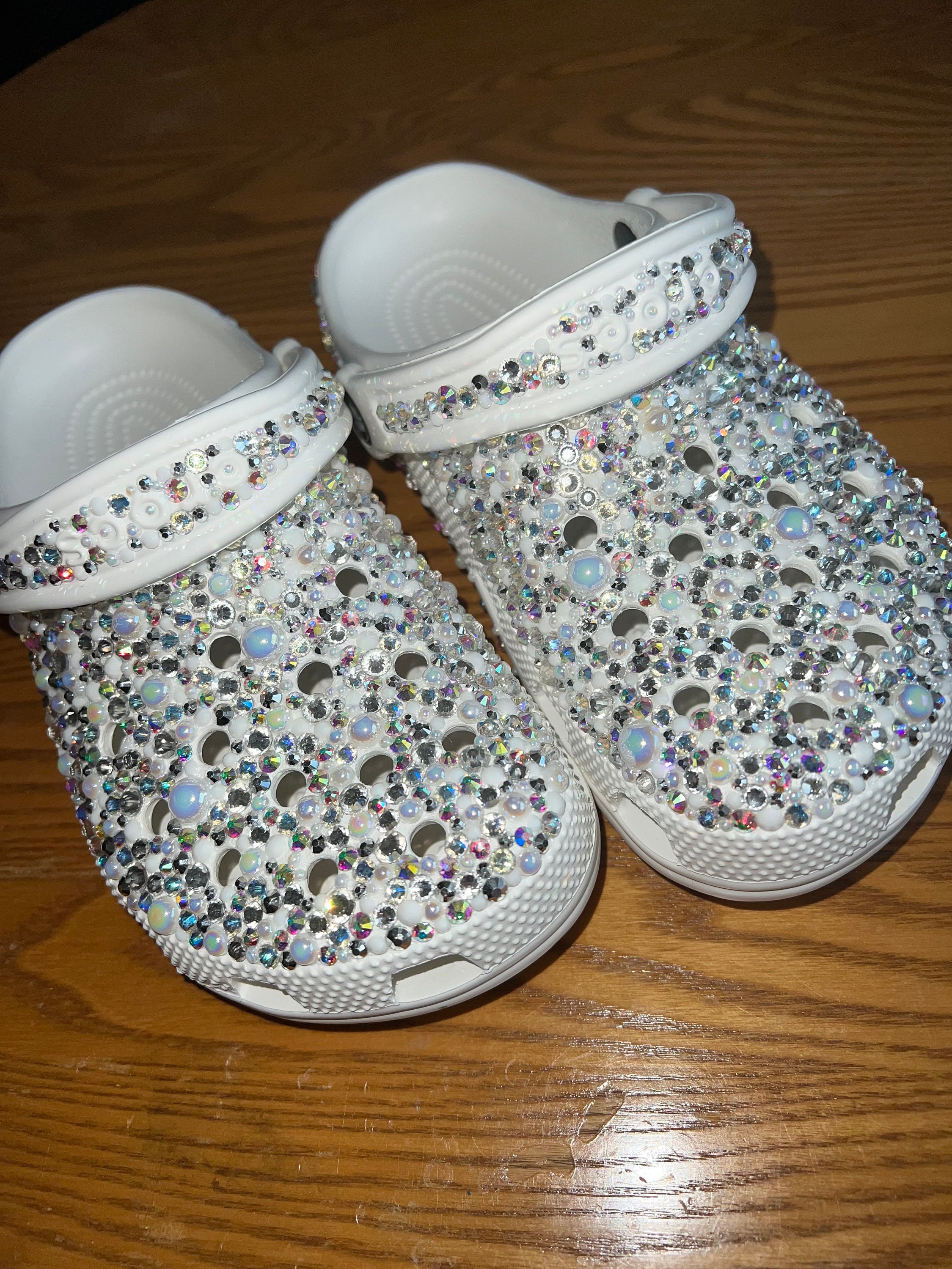 Luxury Personalized Wedding Crocs Bedazzled, Dated, Gorgeous Shoes ...