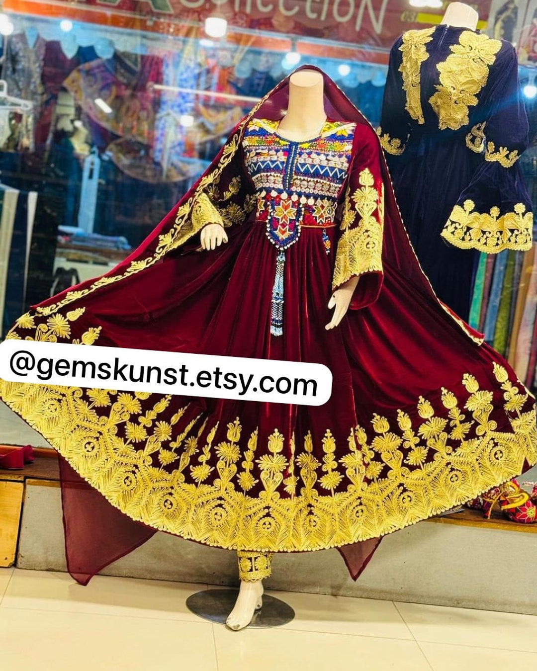 Traditional Long Afghani Kochi Style Weeding Dress for Bride - Etsy