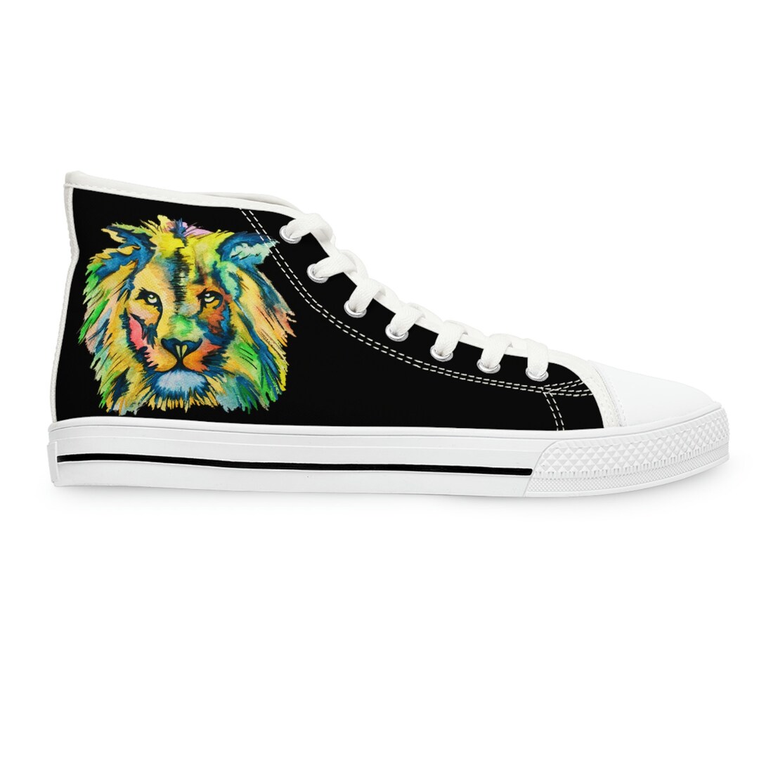 Rainbow Lion High Tops, Unconditional Love, Pride Event, Love is Love, Rainbow Shoes, Lion Gift ...