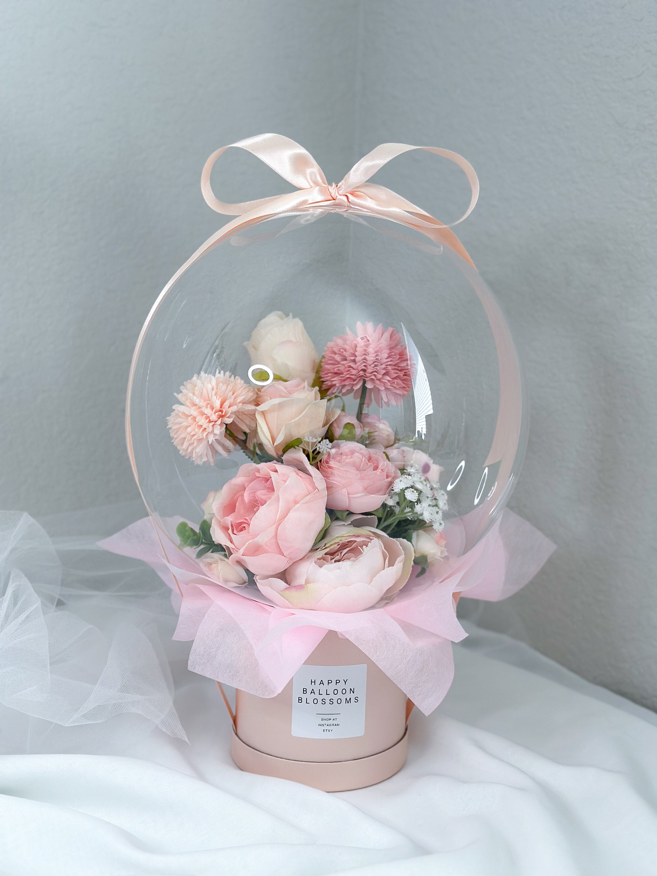 Customizable Flower Balloon Bouquet: Handmade Silk Floral Arrangement ...