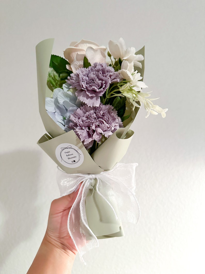 Silk Flower Bouquet 12” – Birthday Gift That Lasts, Artificial Flowers ...