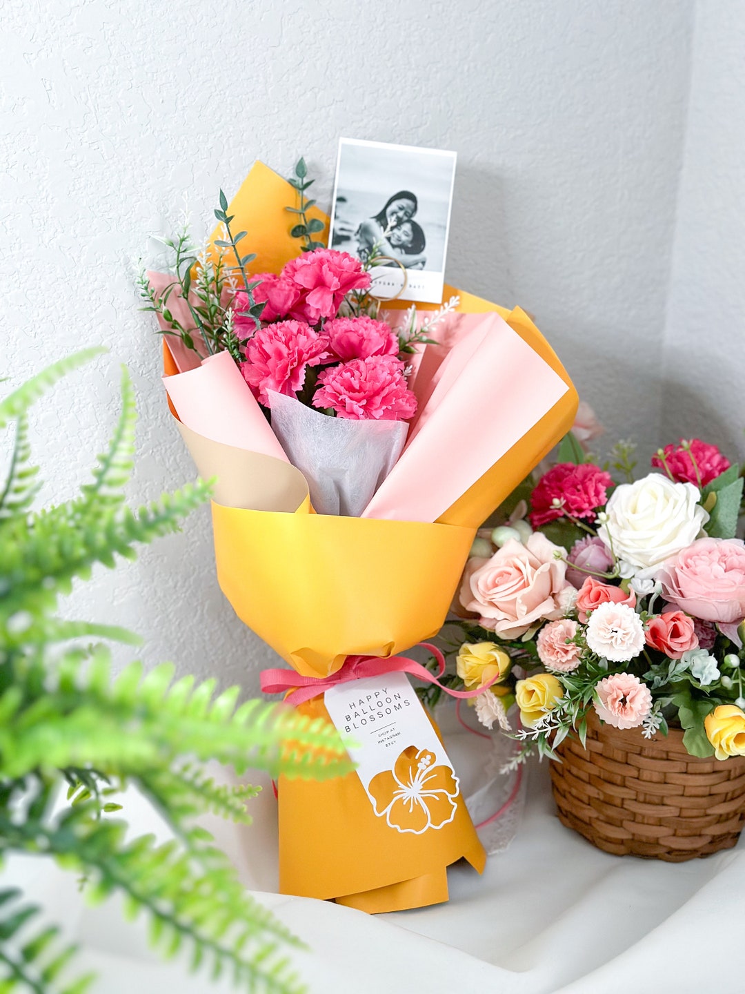 Silk Flower Bouquet 12” – Birthday Gift That Lasts, Artificial Flowers ...