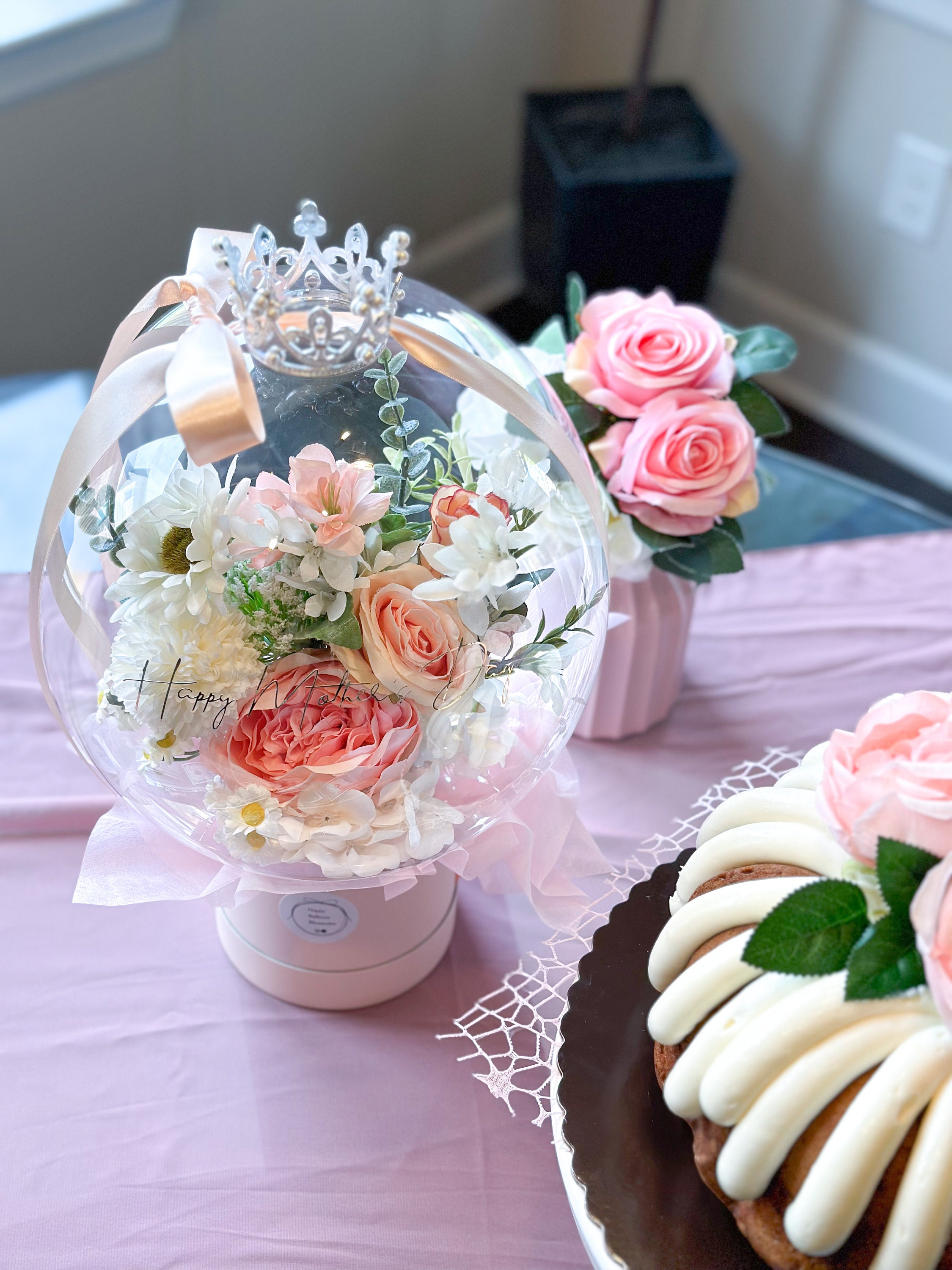Customizable Flower Balloon Bouquet: Handmade Silk Floral Arrangement ...