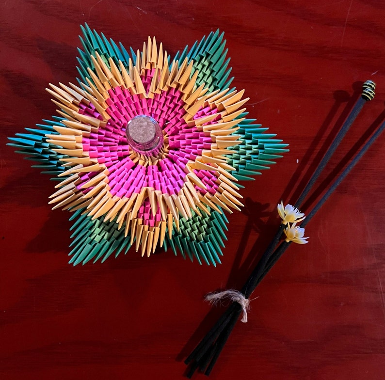 Unique One of a Kind, Handmade 3D Origami Flower Reed Diffuser Made Out ...