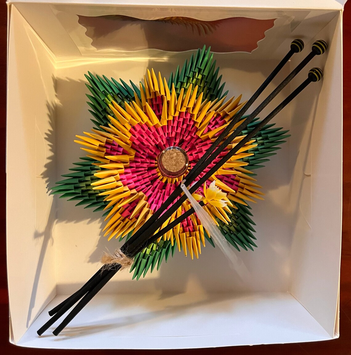 3D Origami Flower Reed Oil Defuser - Hand Made. Unique Present for ...