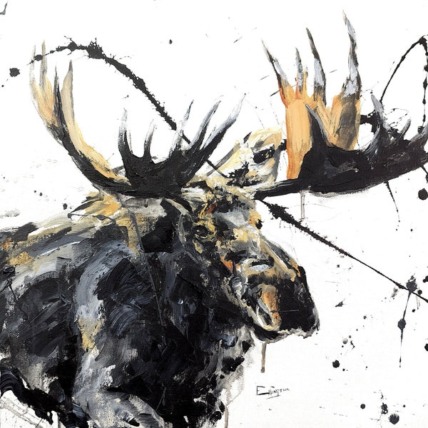 Moose Wall Art - Etsy