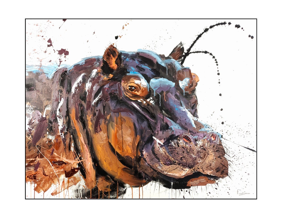 Hippo Art Print - Etsy