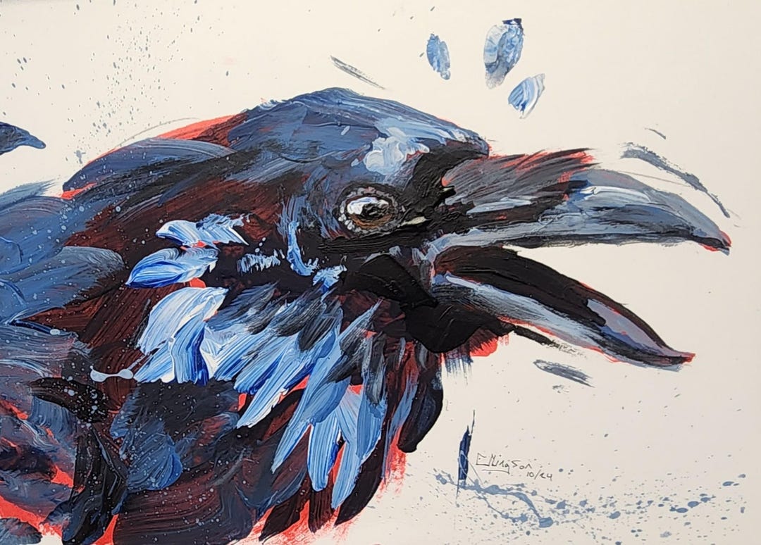 Raven Art Original Painting Raven Painting Raven Art Original Painting ...