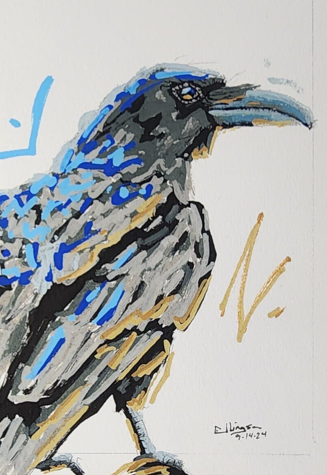 Raven Art Original Painting | Raven Painting | Raven Art | Original ...