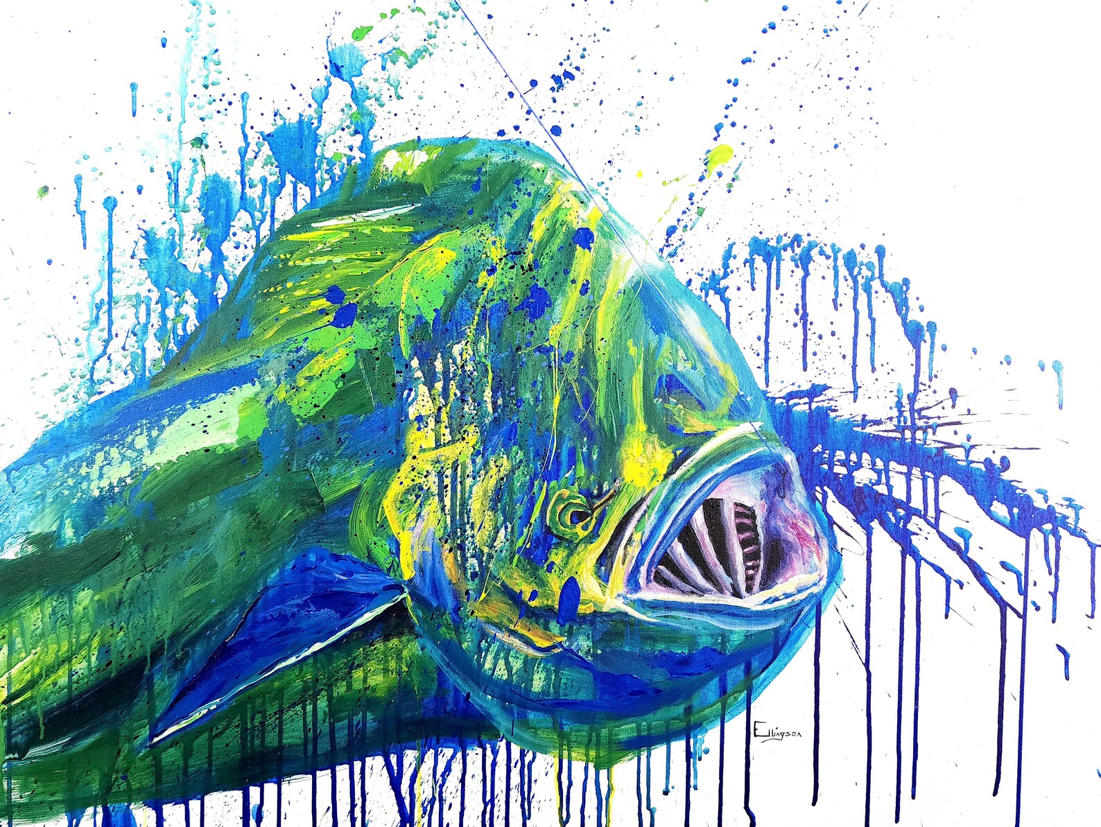 Mahi Mahi Dolphin Fish Art Dolphin Fish Original Painting Mahi Mahi Art ...