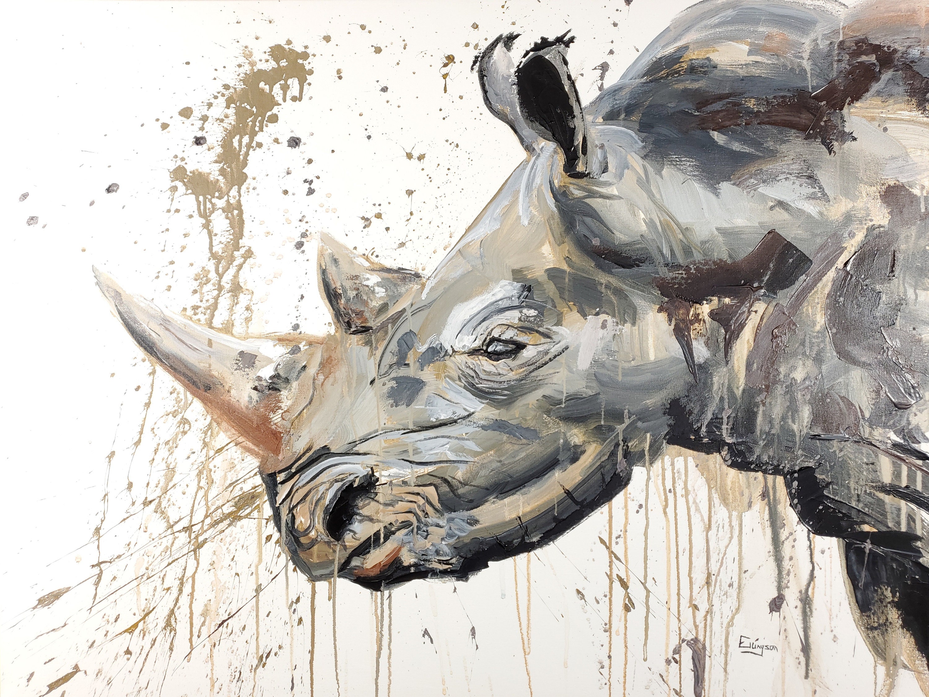 Rhino Head Painting
