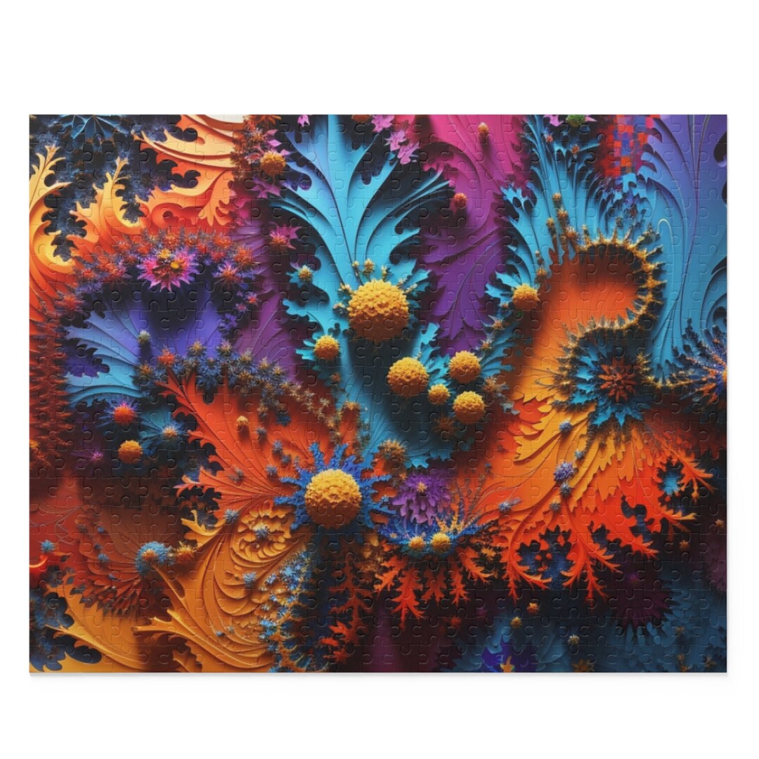 Fractal Puzzle, Colorful Fluorescent Fractal Puzzle, 500 Puzzle ...