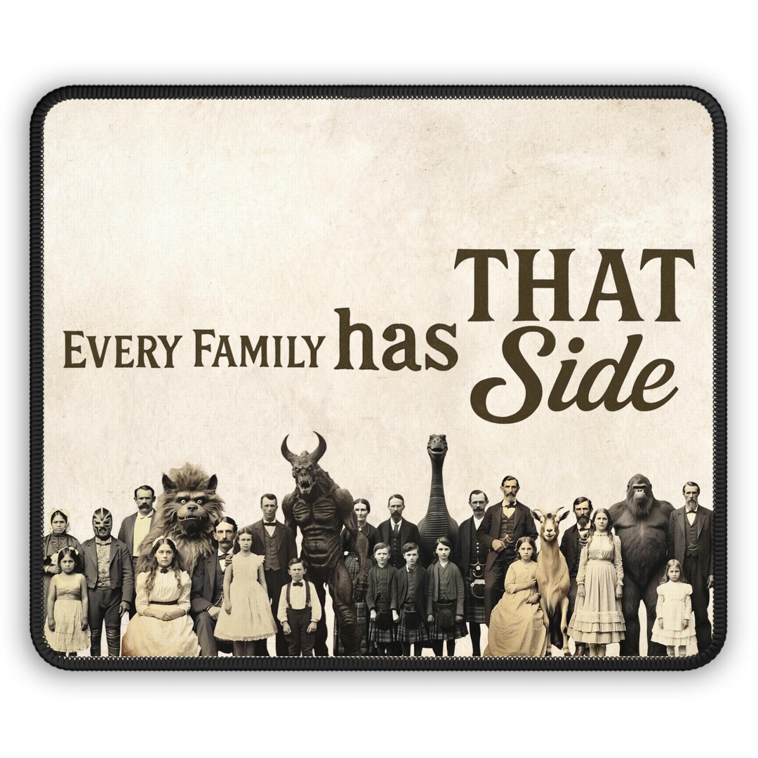 Funny Family Gaming Mouse Pad: Quirky Cryptid Desk Mat - Etsy