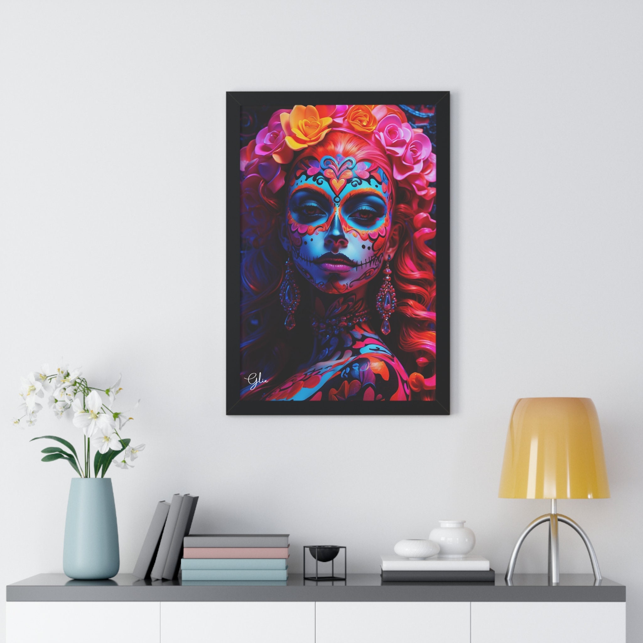 Colorful Wall Art of Woman, Model Poster Ophelia, Framed Poster ...