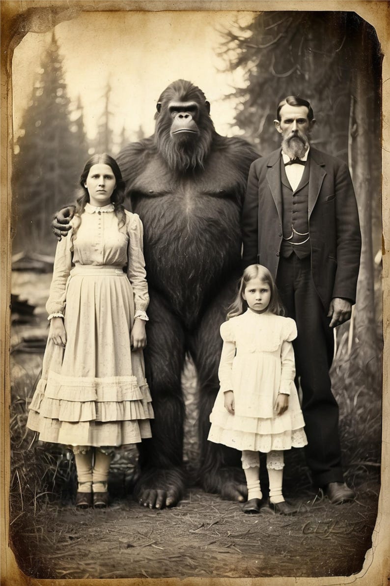 1800s Bigfoot Family Photo PDF PNG SVG Digital Art Download Graphic ...